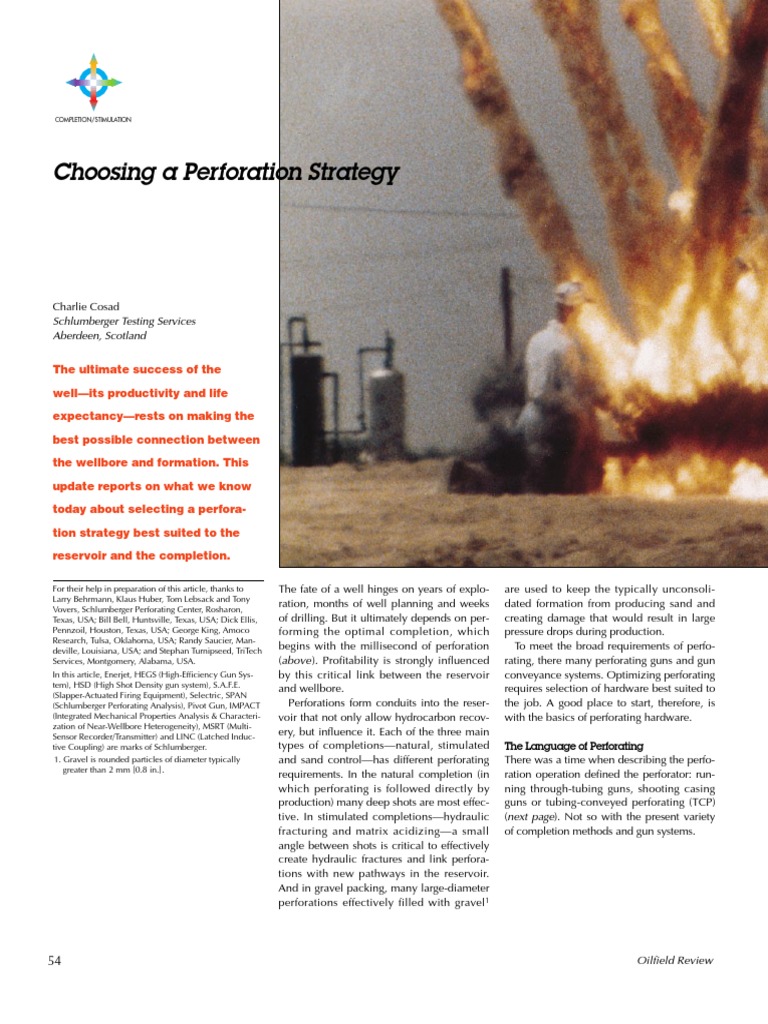 Selecting Perforation Strategies | PDF | Petroleum Reservoir ...
