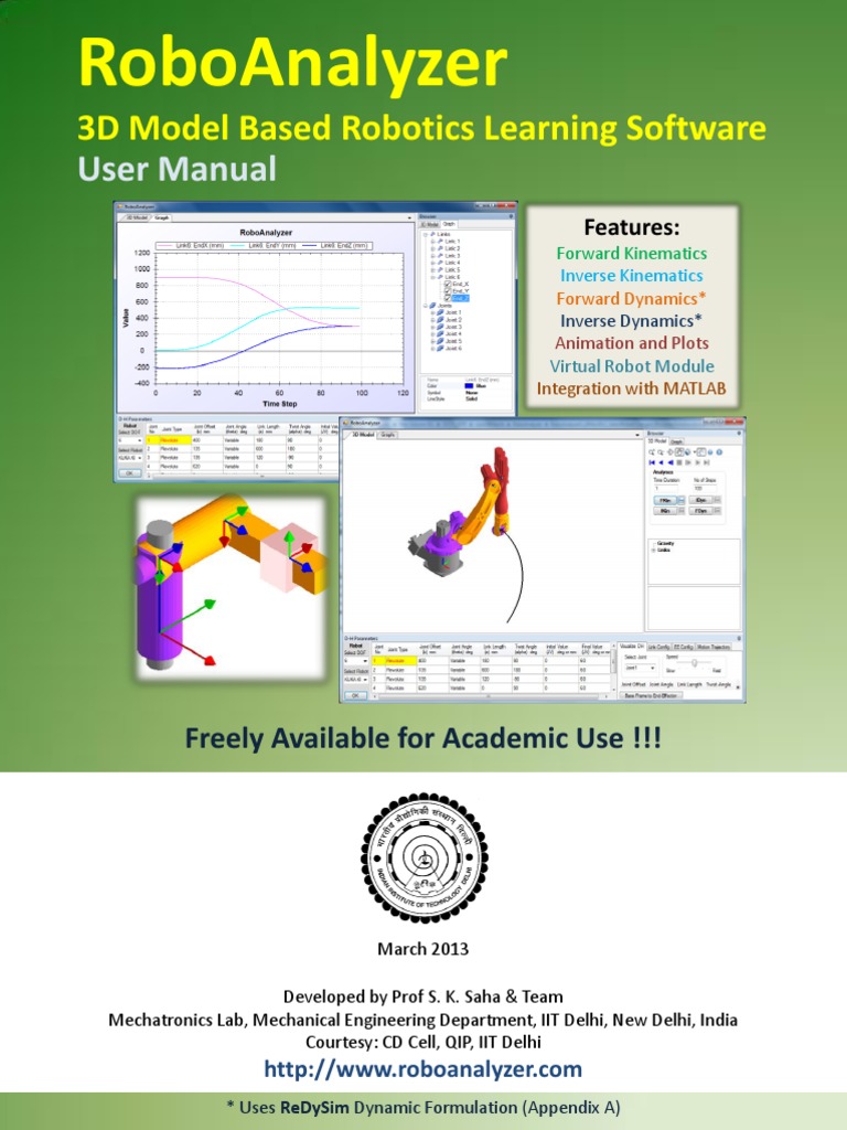 3D Model Based Robotics Learning Software User Manual: Introduction to ...