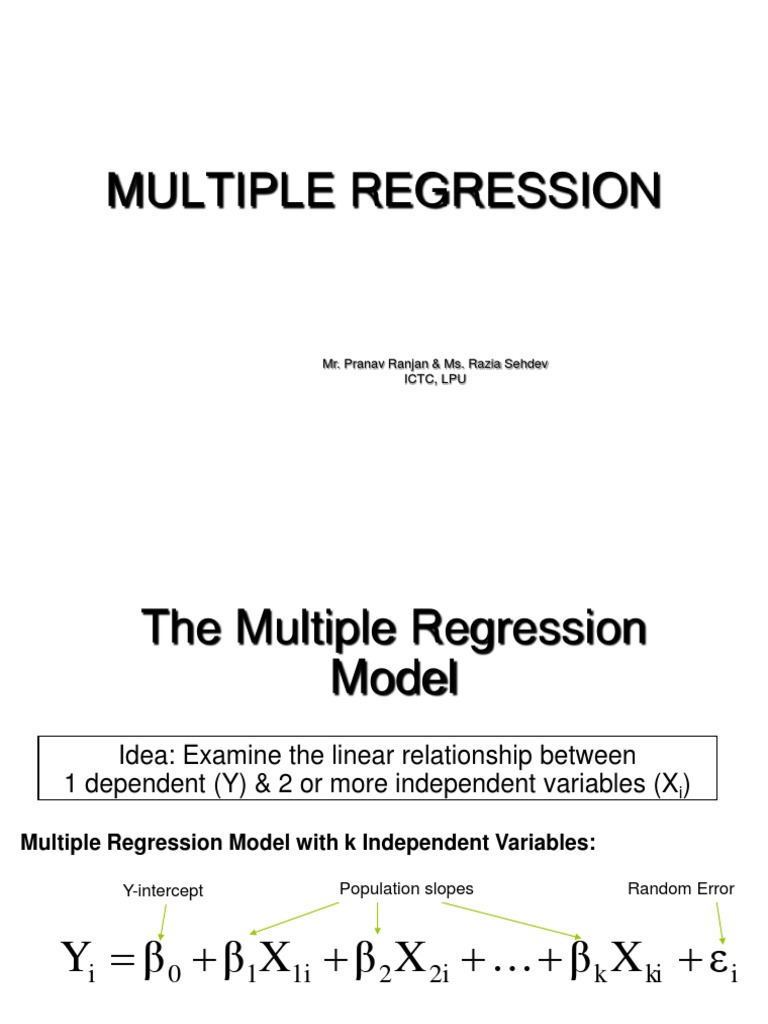 Multiple Regression | Download Free PDF | Multicollinearity | Errors And Residuals