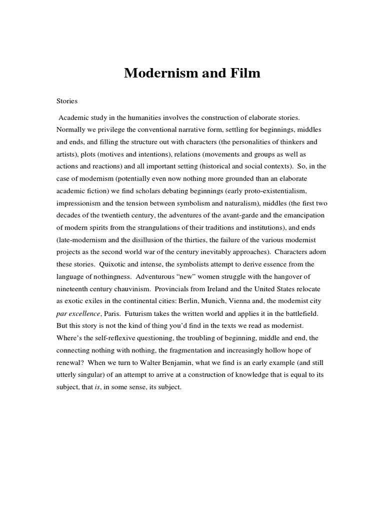 Understanding Modernism in Film | PDF | Modernism | Expressionism