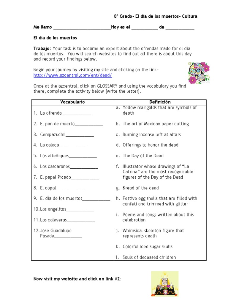 Dia de Muertos Webquest | PDF