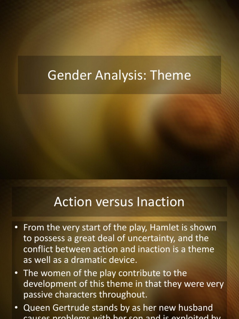 Hamlet Gender Analysis-Theme | PDF | Hamlet | Human Sexuality