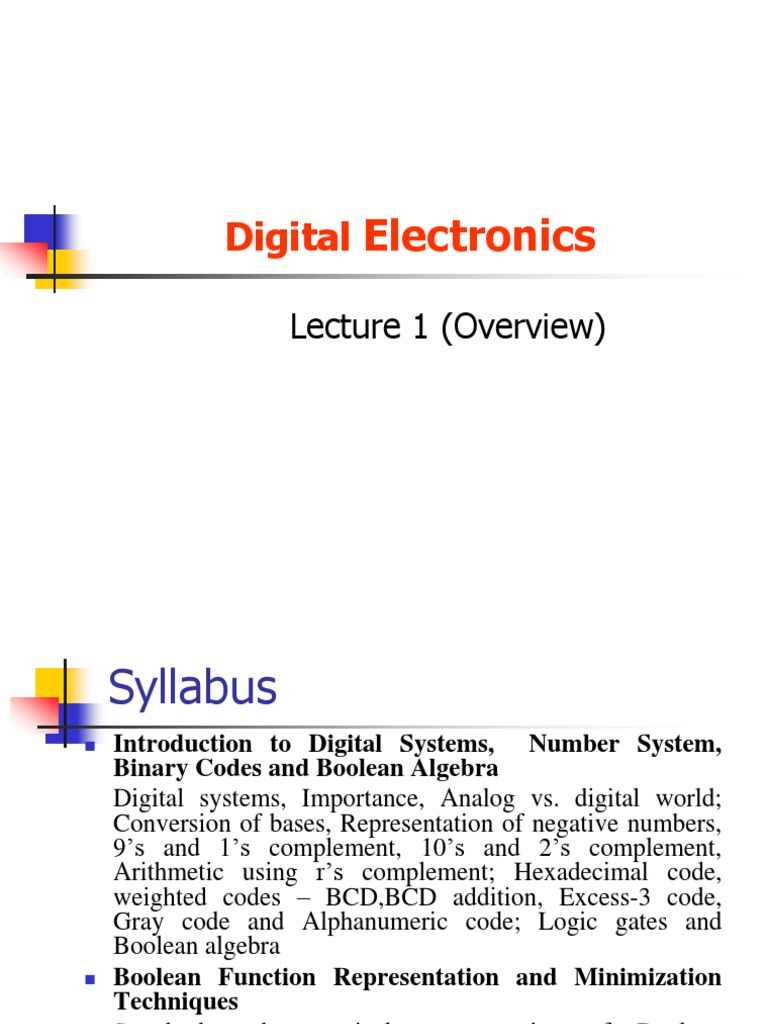 Lect - 1 | PDF | Digital Electronics | Analogue Electronics