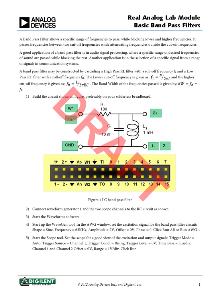 Analog Discovery Bandpass | PDF