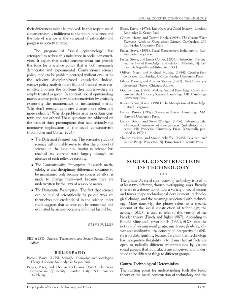 Johnson - Social Construction of Technology | PDF | Science | Social ...