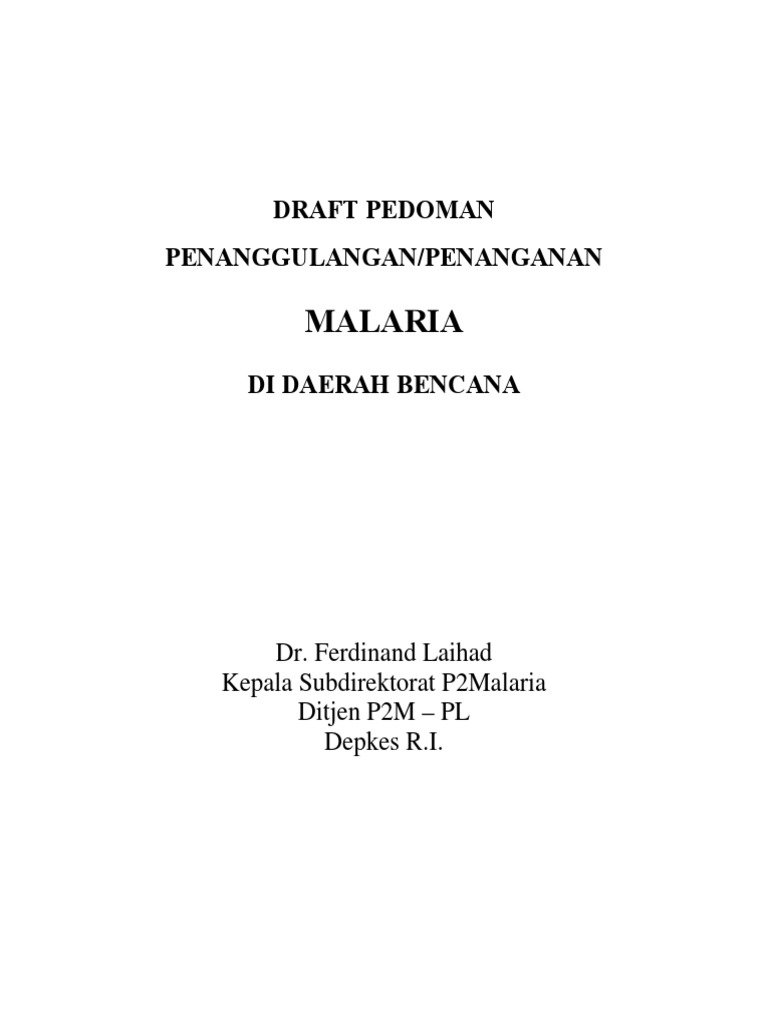Pedoman Malaria Depkes PDF | PDF | Kesehatan Holistik