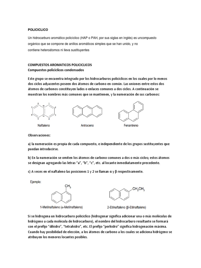POLICICLICO | PDF | Hidrocarburos | Hidrocarburos aromáticos