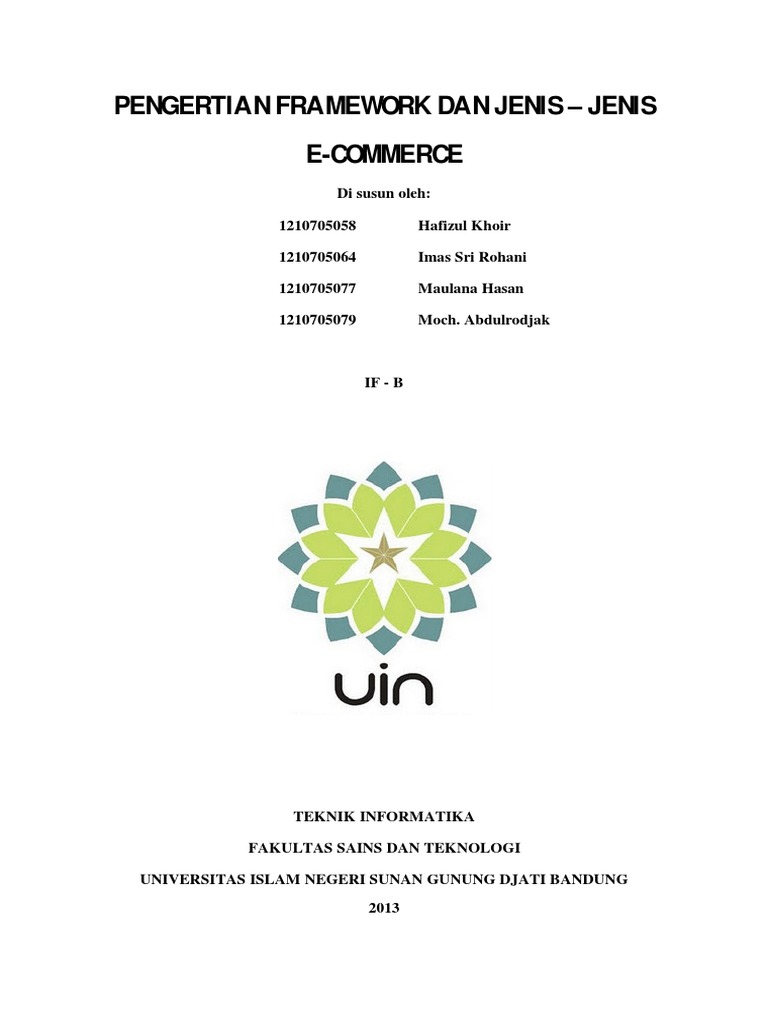 Kelompok G - Framework Dan Jenis E-Commerce PDF | PDF