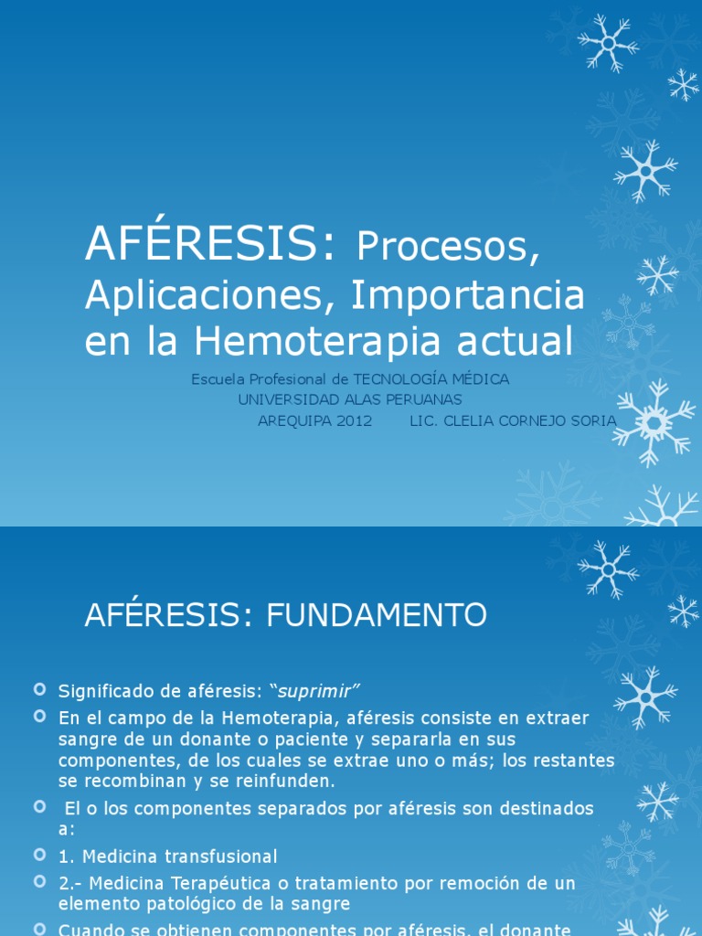 AFÉRESIS | PDF | Sangre | Plaqueta