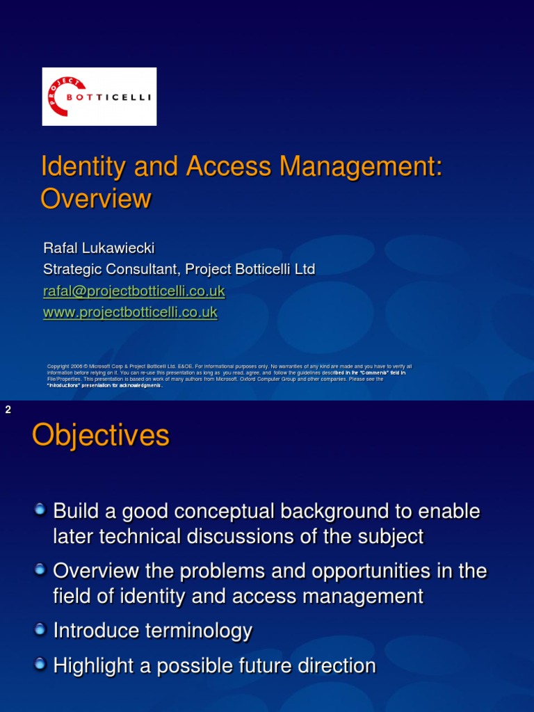 Identity and Access Management Overview | PDF | Authentication | Active ...