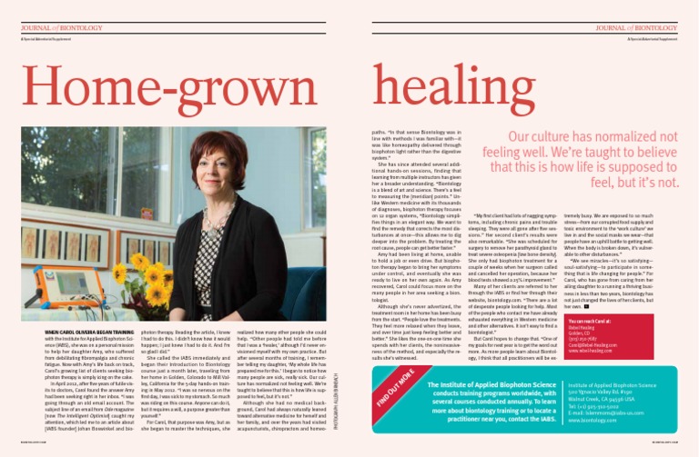 Journal of Biontology Carol | PDF | Alternative Medicine | Medicine