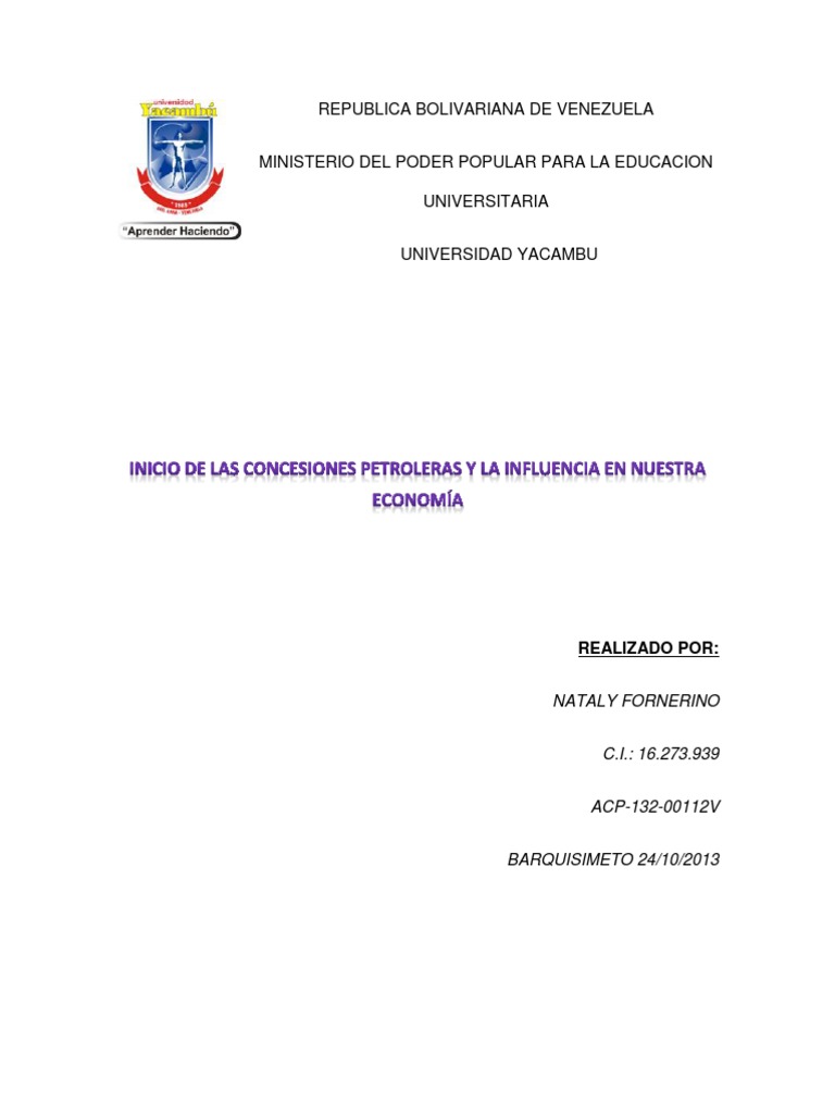 Inicio de Las Concesiones Petroleras | Descargar gratis PDF | Petróleo ...
