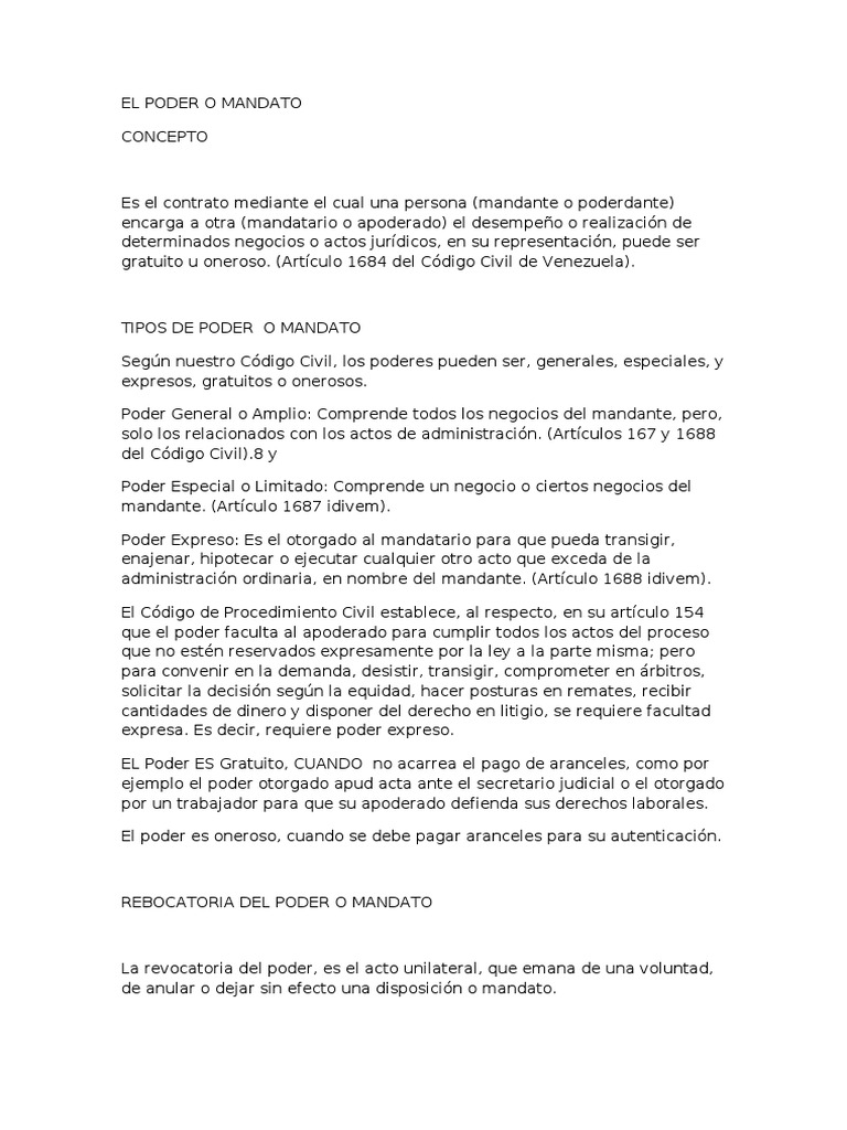 El Poder o Mandato | Virtud | Información del gobierno