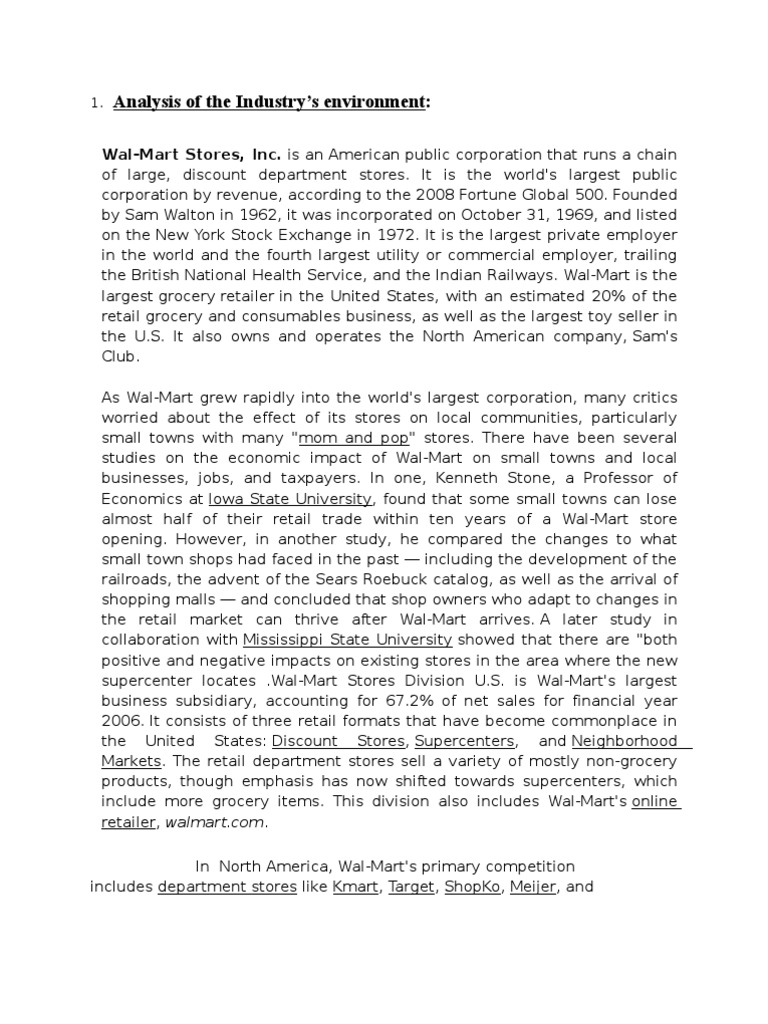 Wall Mart - MIS Report | PDF | Walmart | Retail