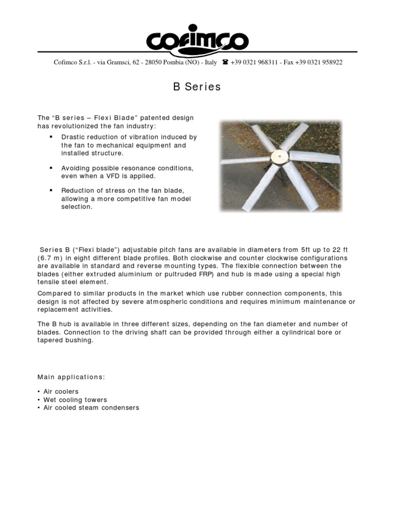 Cofimco B Series Flexi Blade Fans | PDF