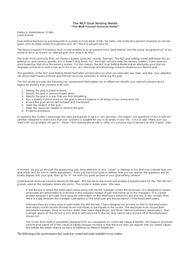 The Principles Of Nlp Pdf