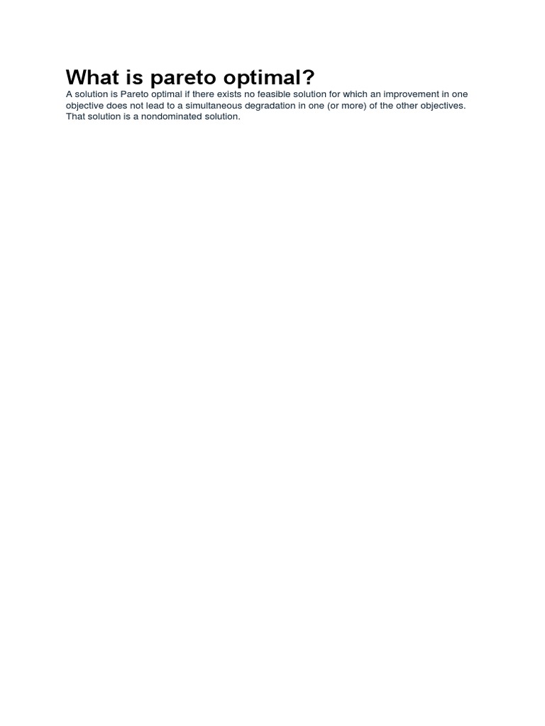 Pareto Optimal Define | PDF