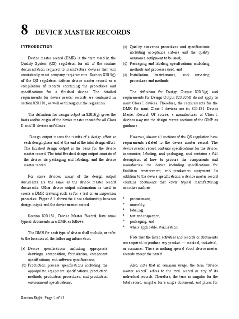Device Master Records | Download Free PDF | Specification (Technical ...