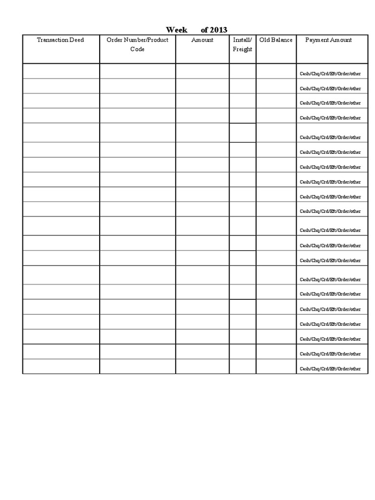 Transaction Form Sample | PDF