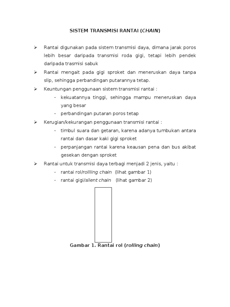 Sistem Transmisi Rantai | PDF