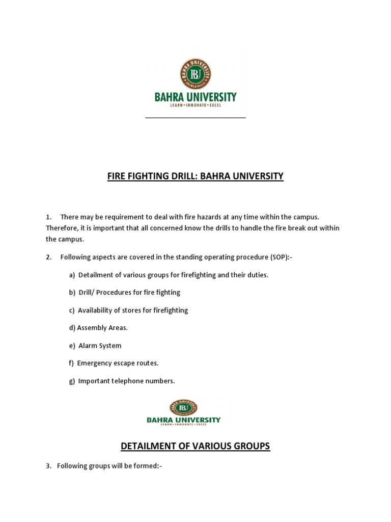 Fire Fighting Drill | PDF | Firefighting | Emergency Evacuation