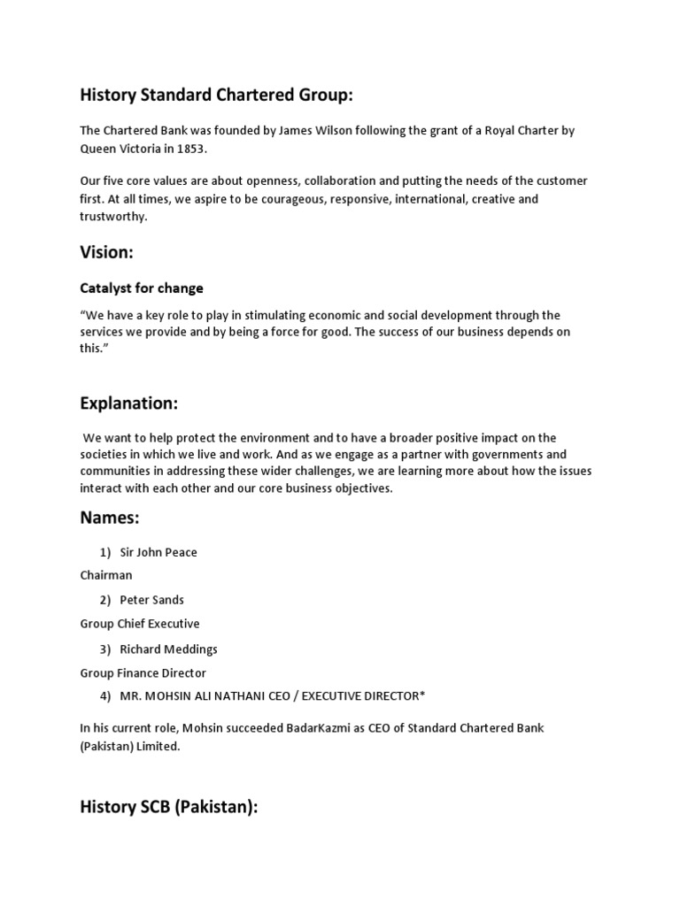 Standard Chartered Bank | PDF | Pakistan | Chief Executive Officer