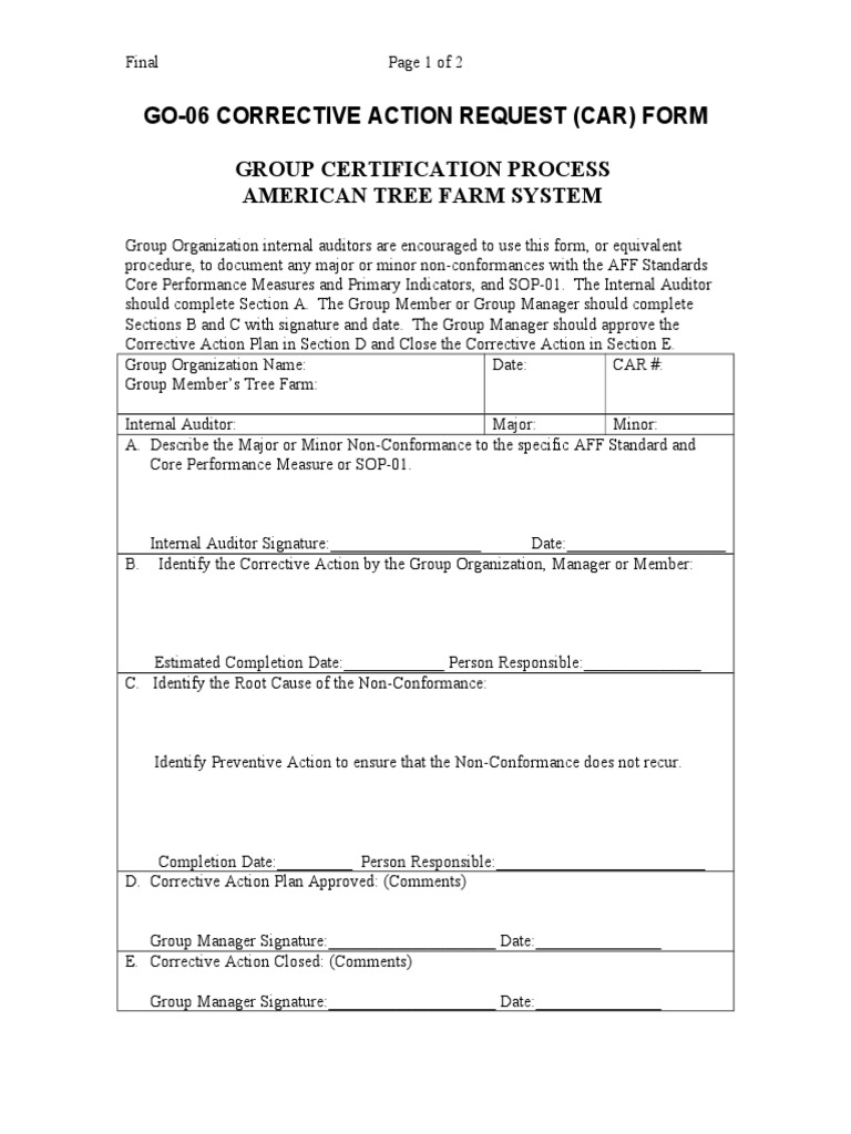 Tree Farm Audit Action Guide | PDF