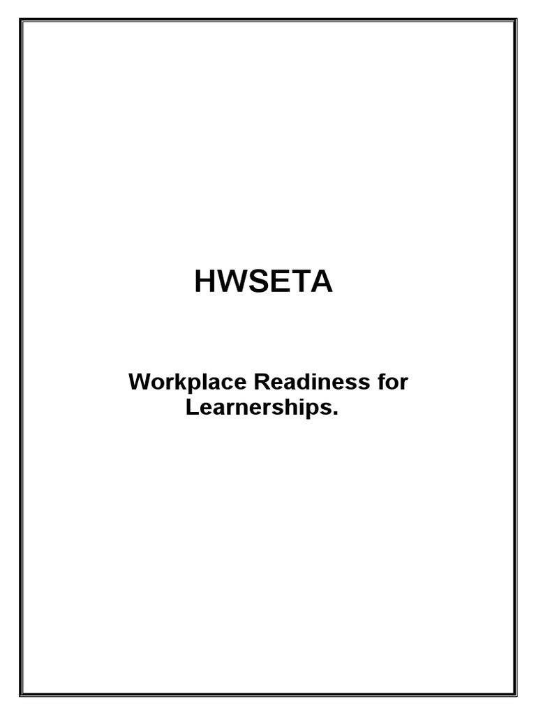 HWSETA Workplace Readiness | PDF | Educational Assessment | Social Work