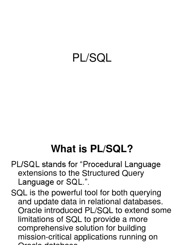 PLSQL | Download Free PDF | Pl/Sql | Sql