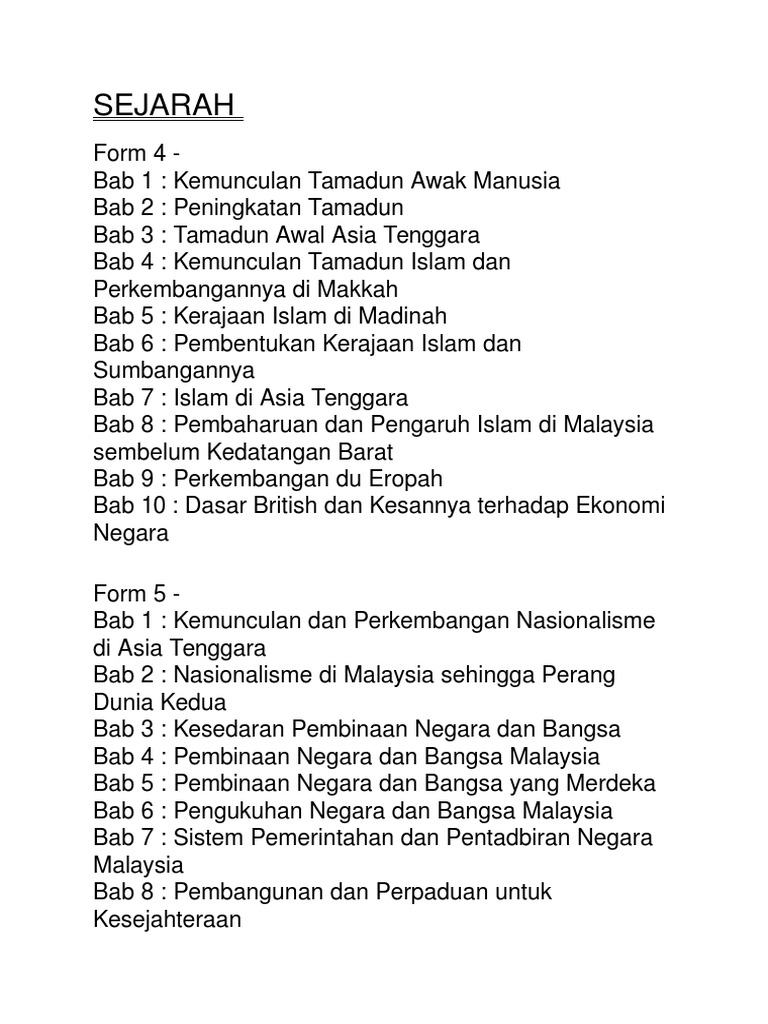 Sejarah Form 4 and Form 5 | PDF