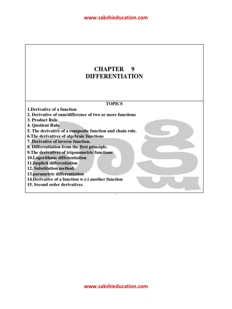 Calculus: Mastering Differentiation | PDF