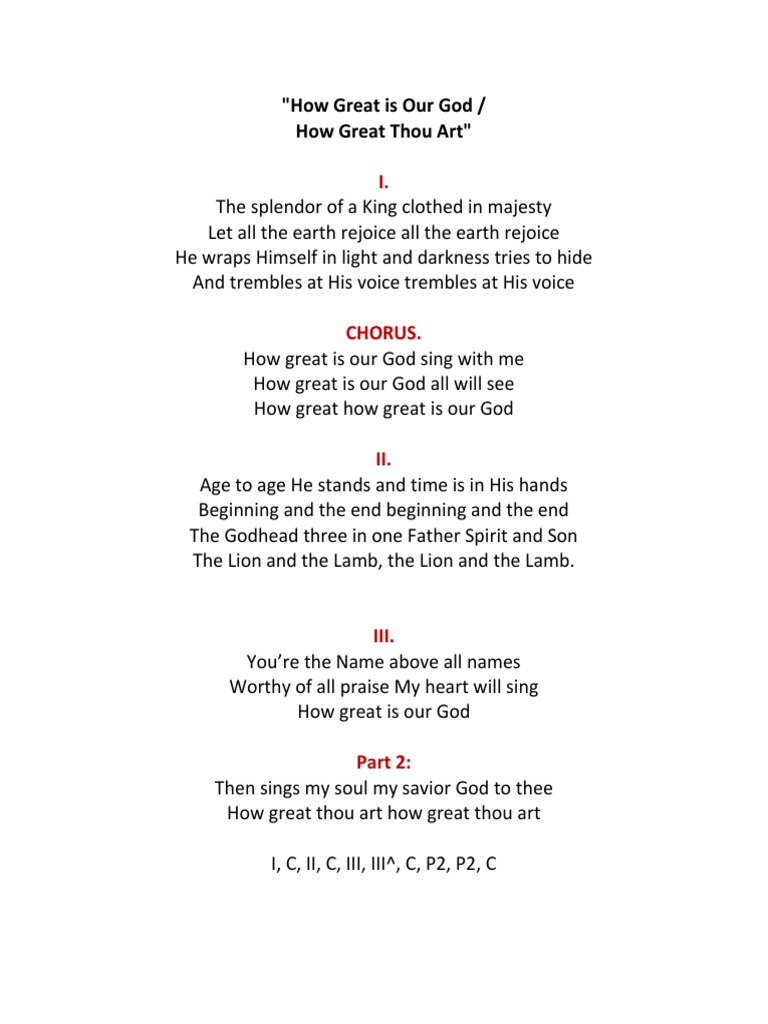 How Great Is Our God Lyrics