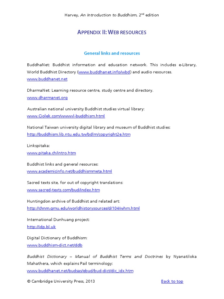 Appendix II Web Resources | PDF | Buddhist Texts | Mahayana