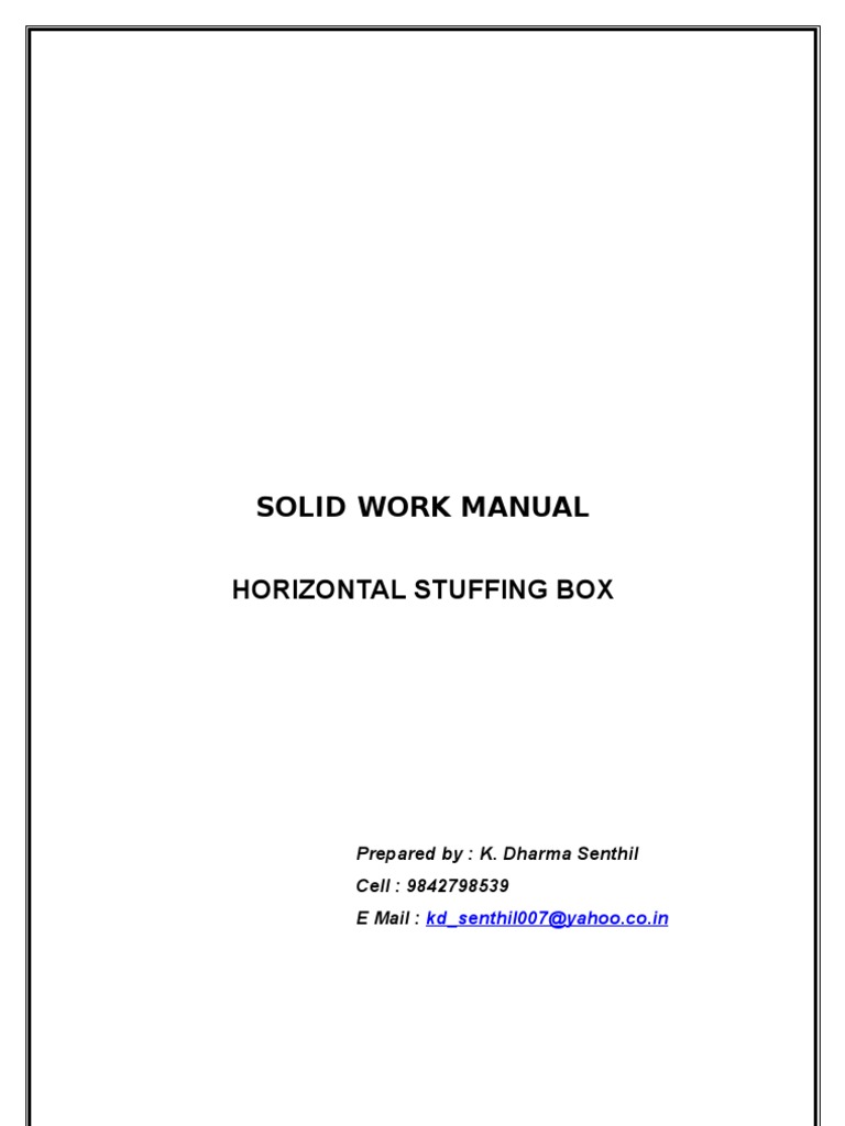 Solid Work Manual Stuffing Box | PDF | Machines | Mechanical Engineering