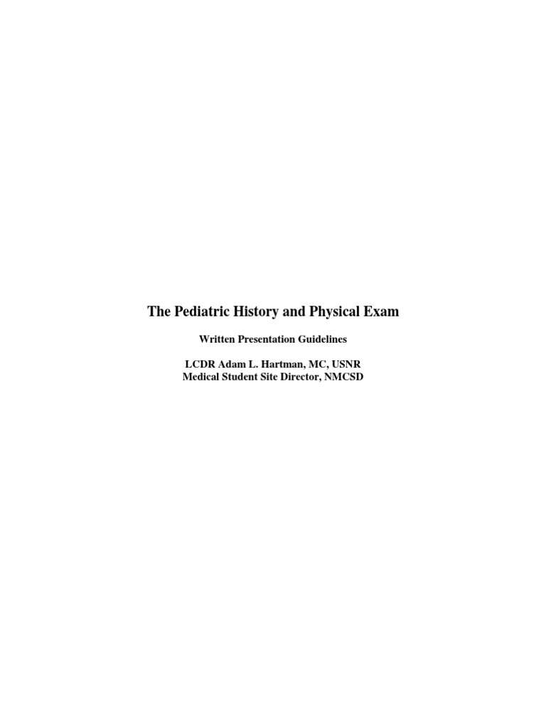 Pediatric History and Physical Exam Guide | PDF | Childbirth | Clinical ...