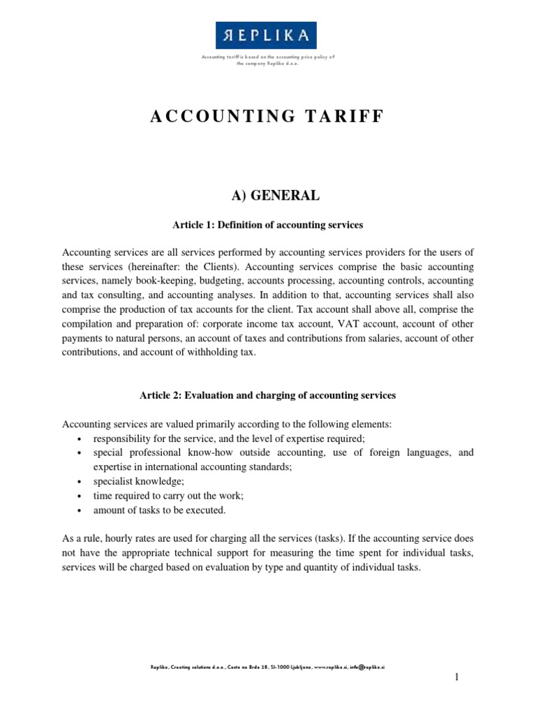 Accounting and Bookkeeping Fee | PDF | Taxes | Bookkeeping