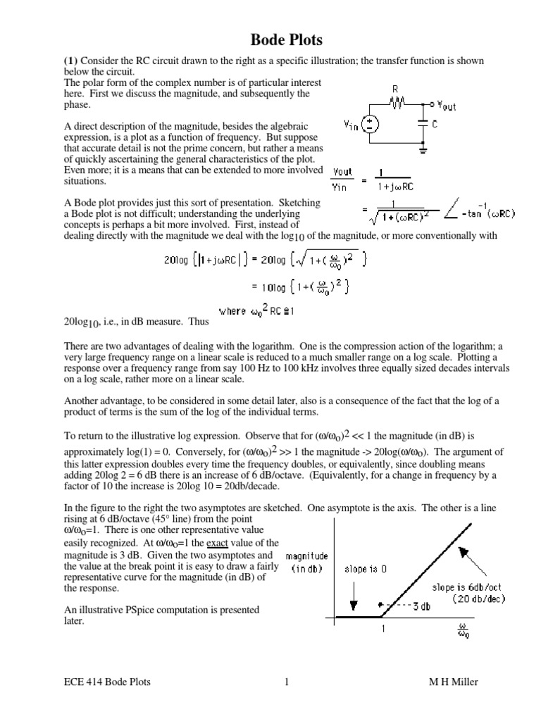 RC Circuit Bode Plots | PDF | Logarithm | Electronics