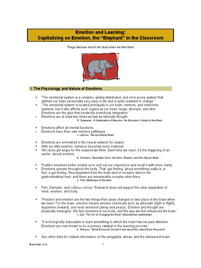 Emotion And Learning Pdf Emotions Mind