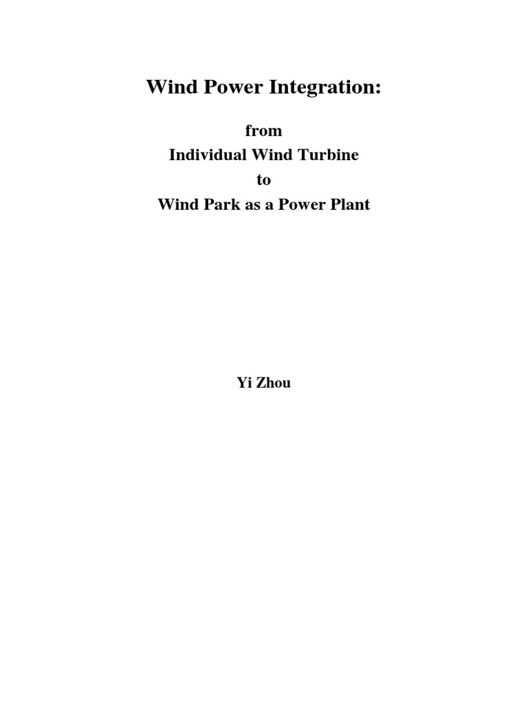 Wind Power Integration PDF | PDF