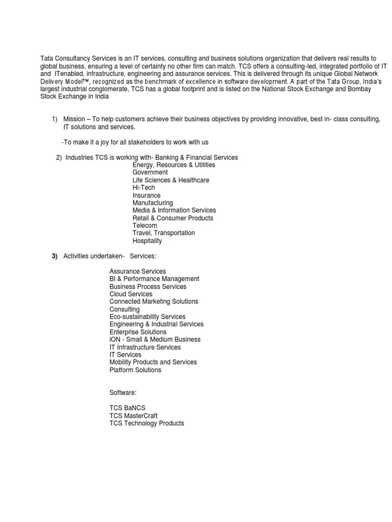 tcs-profile.docx | Companies | Business