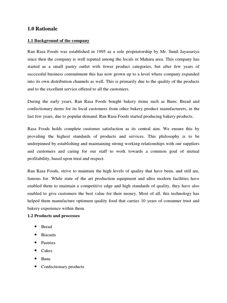 1.0 Rationale: 1.1 Background of The Company | PDF | Consumer Behaviour ...
