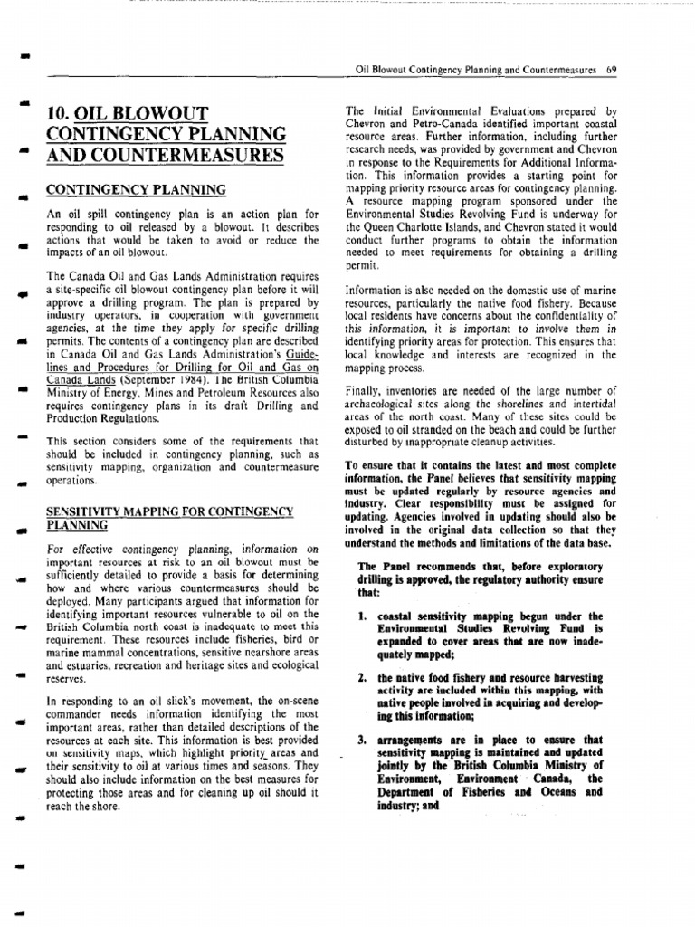 Oil Blowout Contingency Planning and Countermeasures | PDF | Oil Spill ...