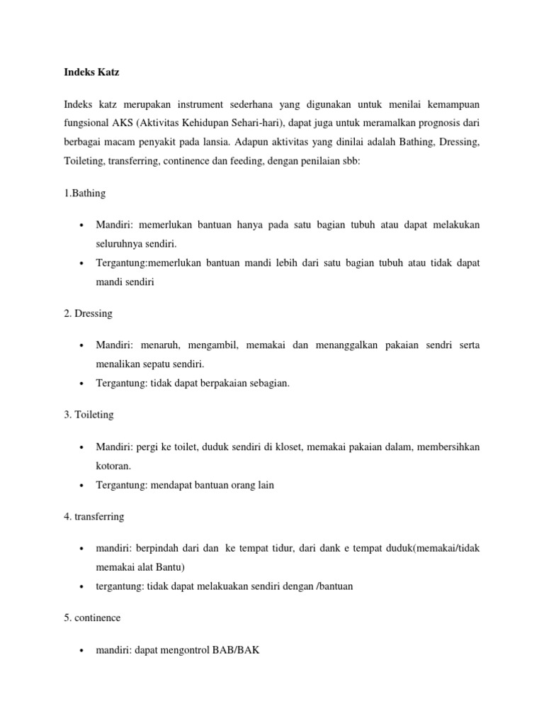 Indeks Katz | PDF | Gaya Hidup