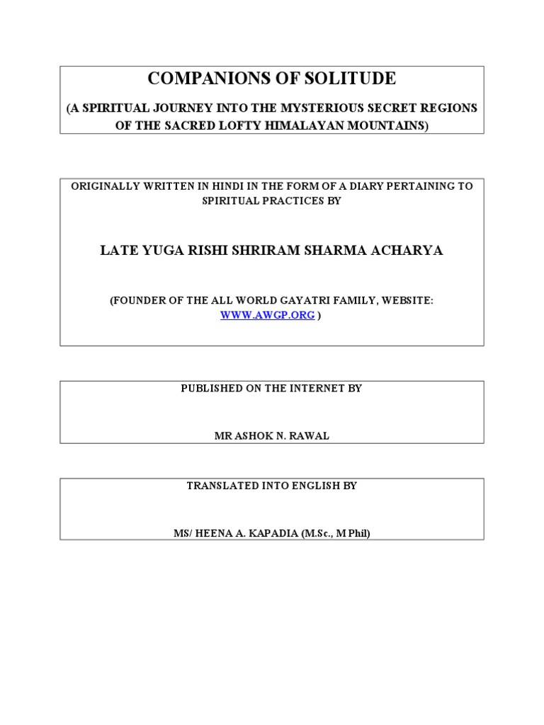 Companions of Solitude | PDF | Kundalini | Indian Religions