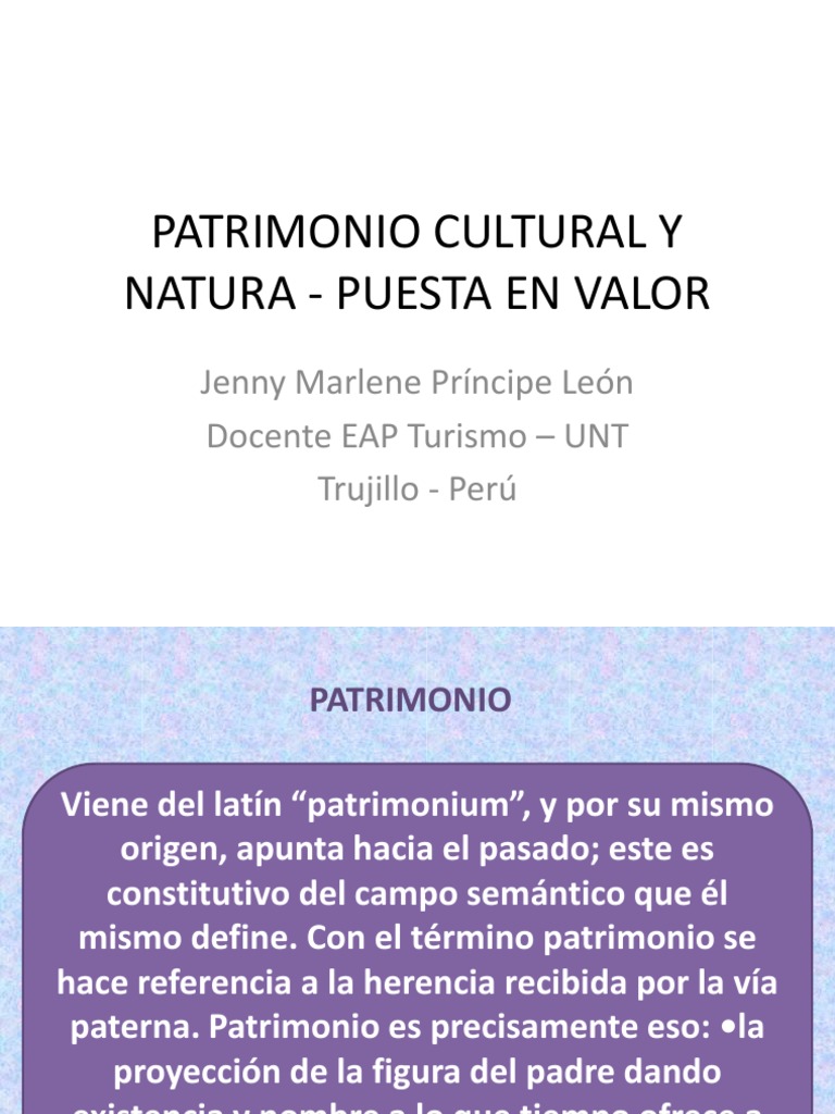 Patrimonio Cultural y Natura Puesta en Valor | PDF | Turismo | Bienes (Ley)