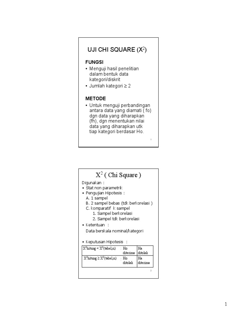 Uji Chi Square (X2) PDF | PDF