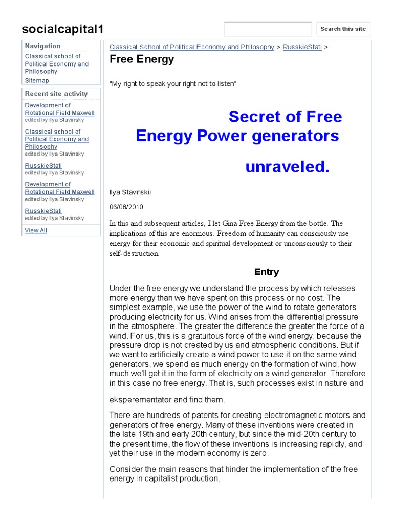 Secret of Free Energy Power Generators Unraveled | PDF | Cathode ...