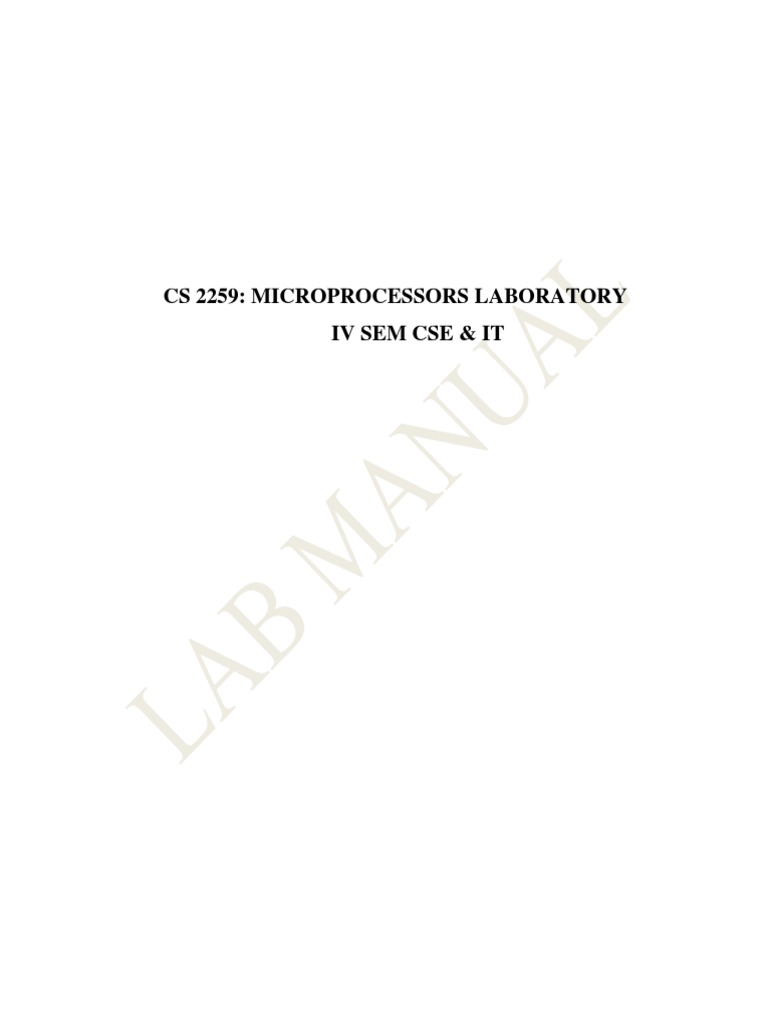 Microprocessor Manual PDF | PDF | Division (Mathematics) | Subtraction