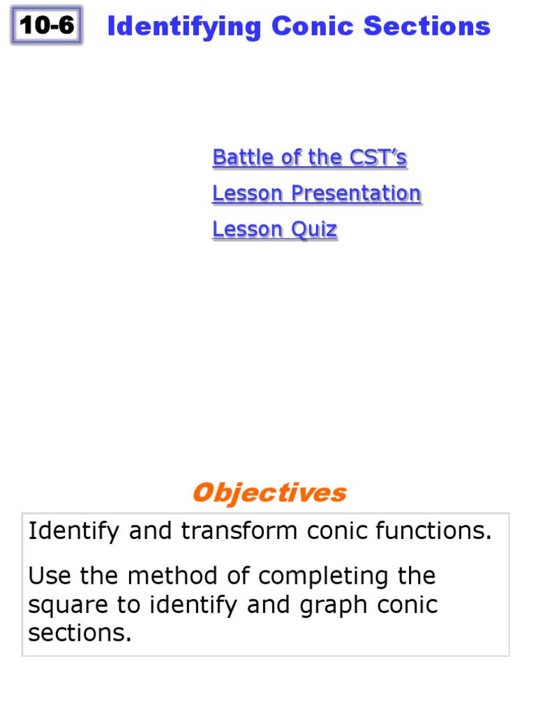How To Identify Conic Sections PDF | PDF | Analytic Geometry ...