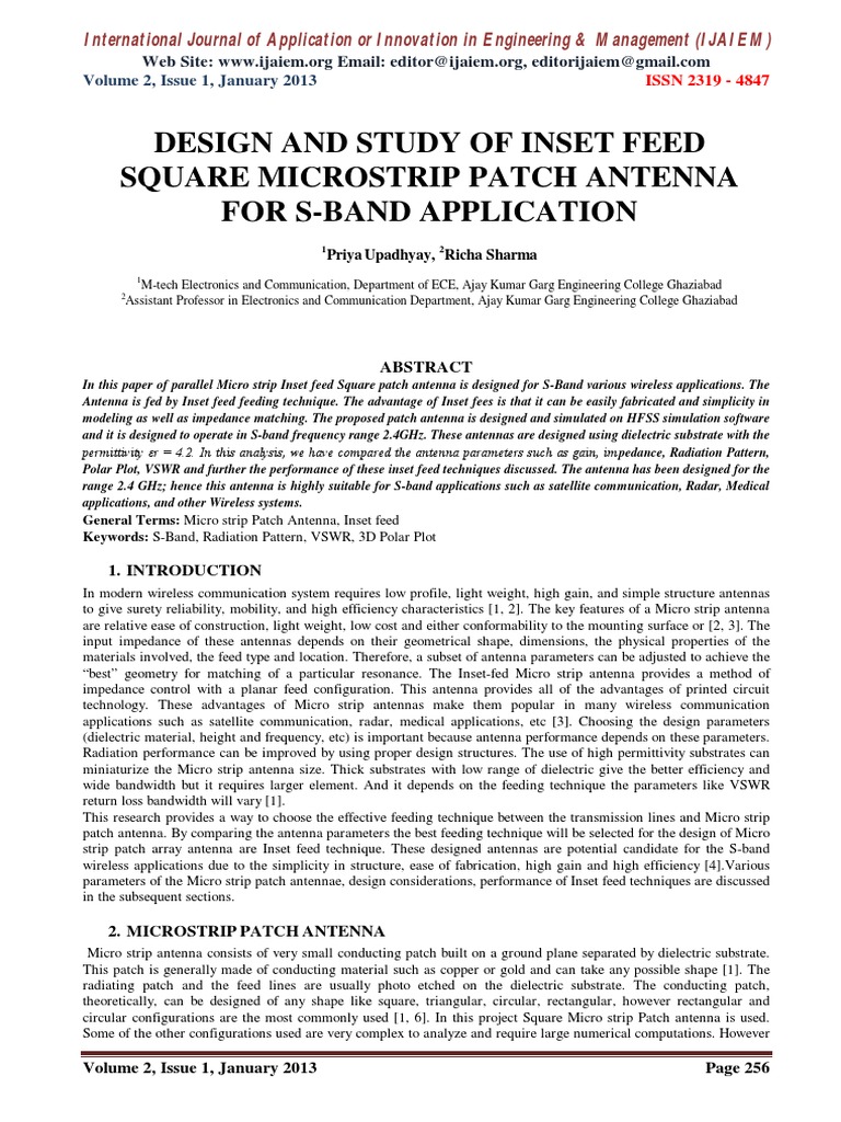 Design and Study of Inset Feed PDF | PDF | Antenna (Radio) | Radio